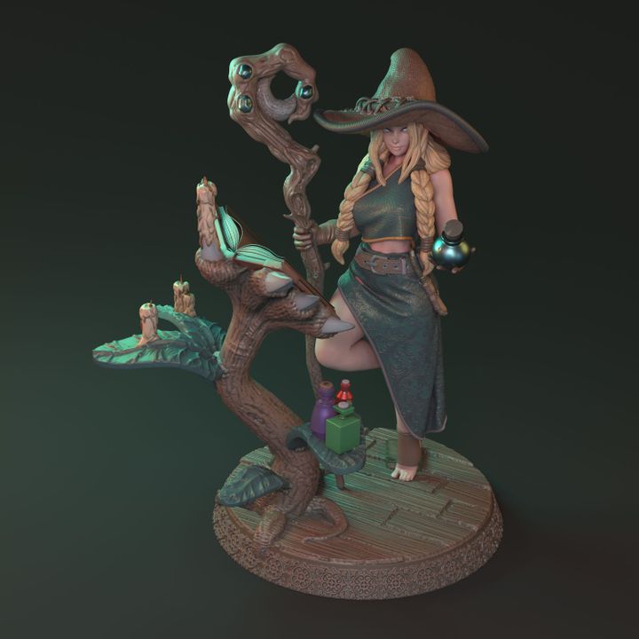 3D Printable Mysterious witchcraft of Lionila Alana Rotensfeld + NSFW + diorama by 42studio